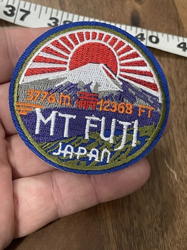 Mt Fuji Japan Travel Patch Round 2.5 Inch Embroidered Iron On Patch New ...
