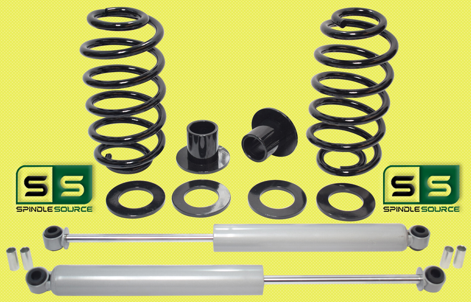 1"-2"/2" DROP KIT FRONT STRUT CUPS REAR COILS RR SHOCKS FITS 15-19 GM ...