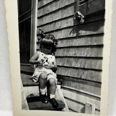 Vintage Photo 1948 Girl Posed Outside | eBay