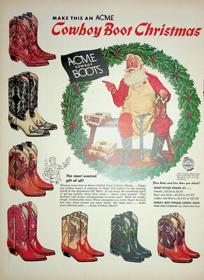 Original 1957 Vintage Cowboy Boot Ad: Dreams come true in Cowboy Boot # ...