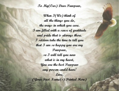 Pawpaw Personalized Poem Christmas Gift/ Birthday Gift/Father's Day ...