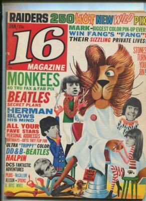 16 Magazine Jan 1967 Cher,Beatles,Rolling Stones, Beach Boys MBX25 | eBay