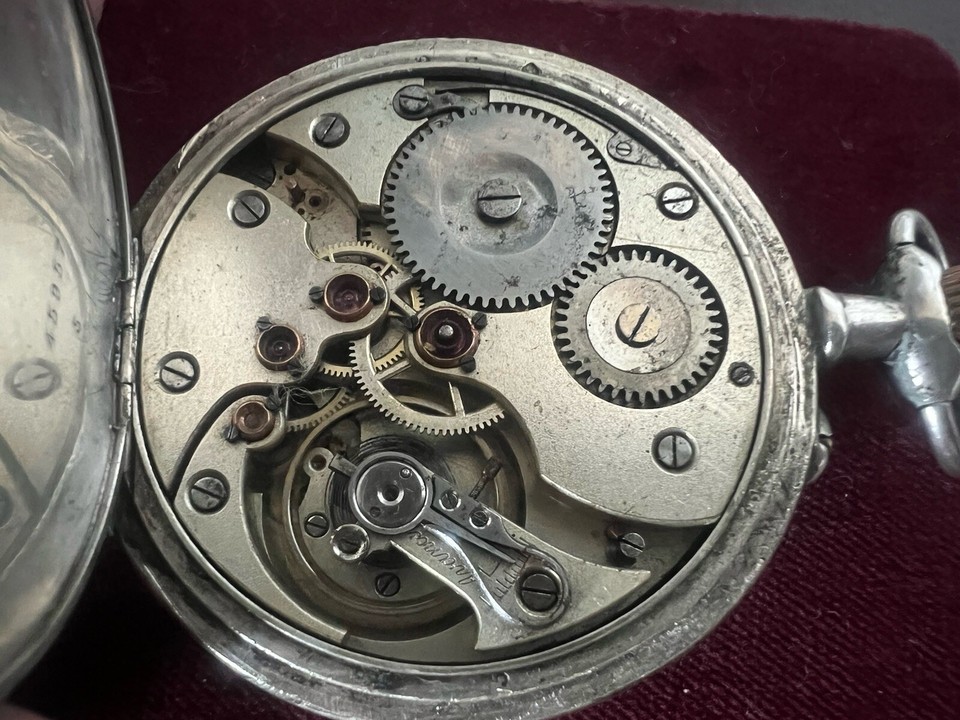 Men's Pocket Watch SILVER 800 Chiseled Works Antique Early 1900s | eBay