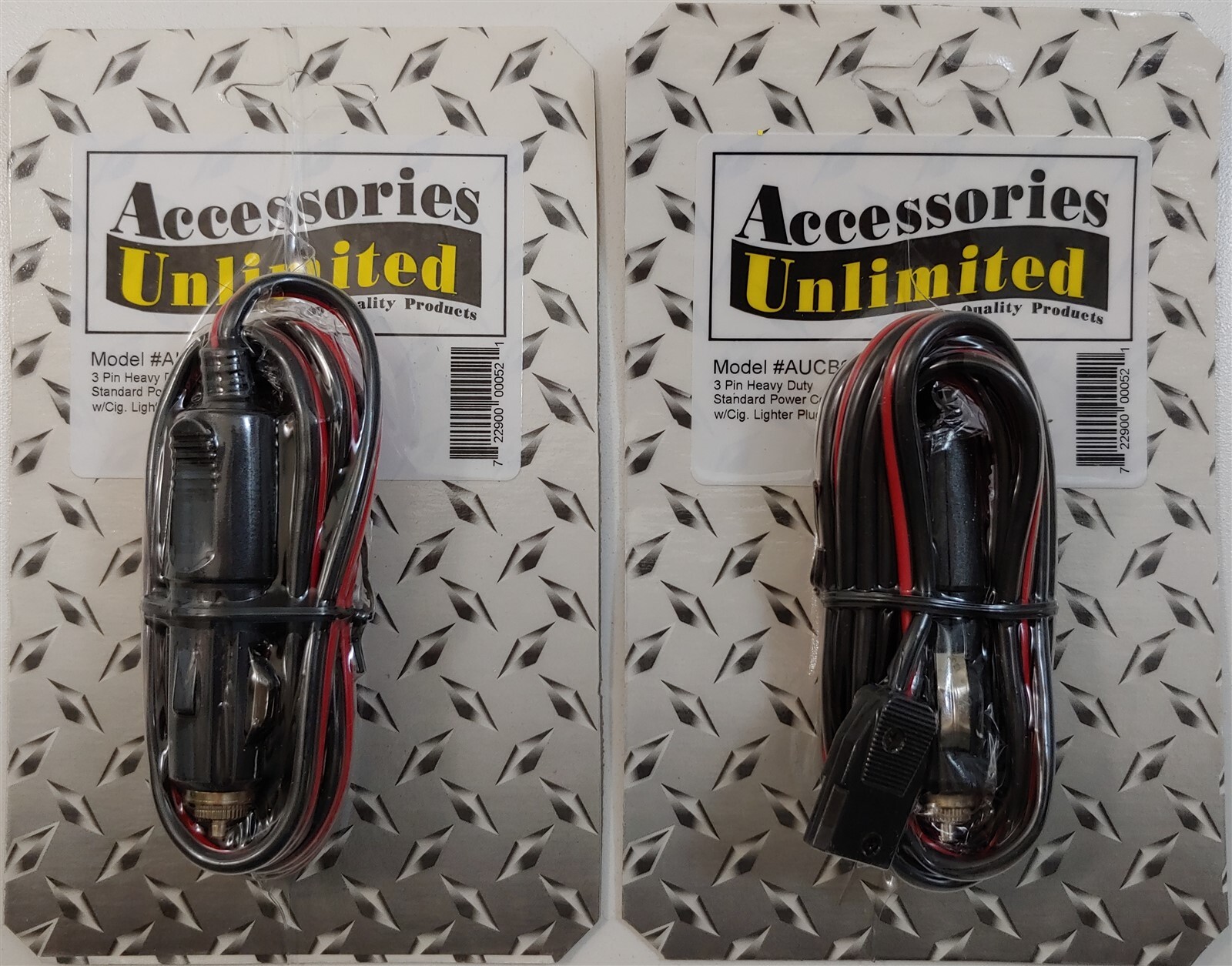 Lot of 2 Accessories Unlimited 3-Pin CB/HAM Radio Power Cord w/ Lighter ...