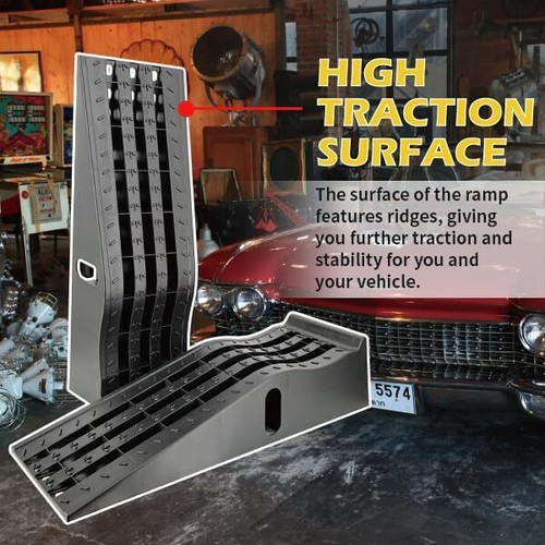 2-Pack MaxxHaul Plastic 6" Lift Car Service Ramps Tire Ramp for Vehicle ...