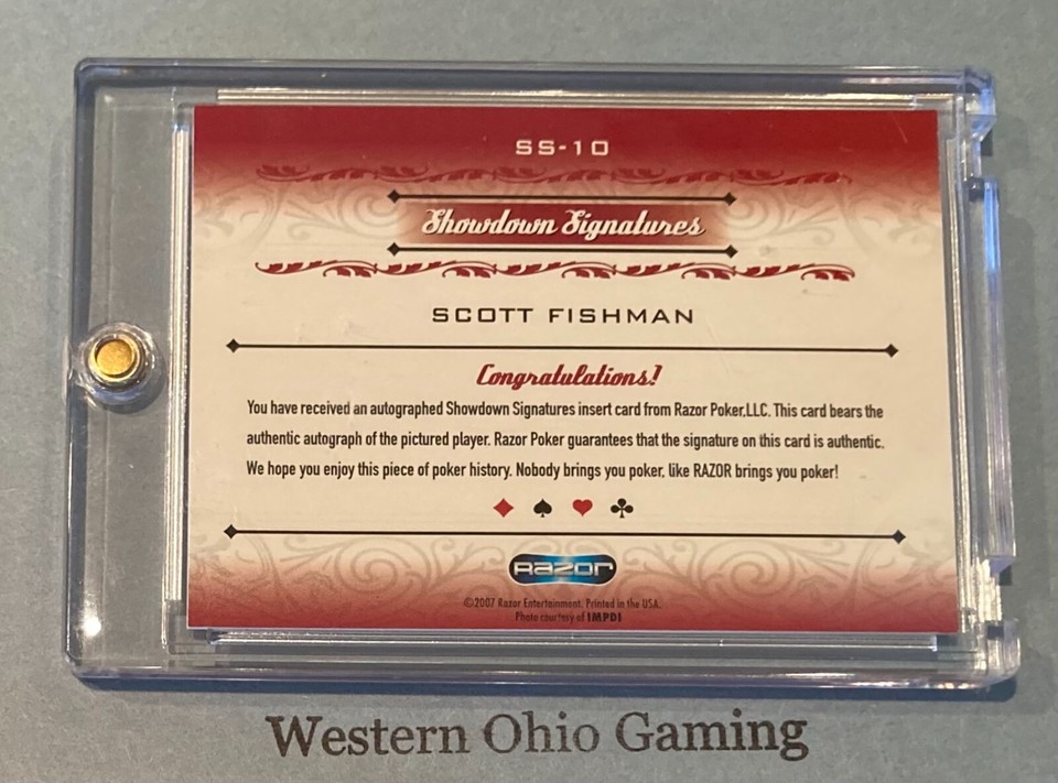 2007 Razor Poker Scott Fischman #SS-10 Showdown Signatures Autograph | eBay