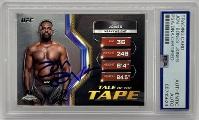 Jon Bones Jones Signed 2024 Topps Chrome Tale Of The Tape UFC Card PSA ...