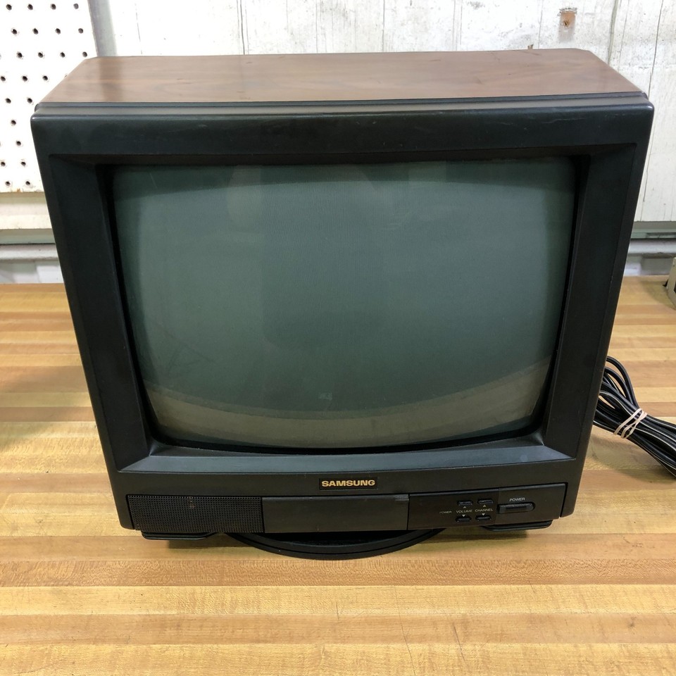 Samsung TC3836T 13” CRT TV Vintage 1989 Wood Grain Works for Retro ...