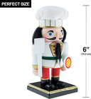 Italian Pizza Chef 6 Inch Traditional Wooden Nutcracker, Festive ...