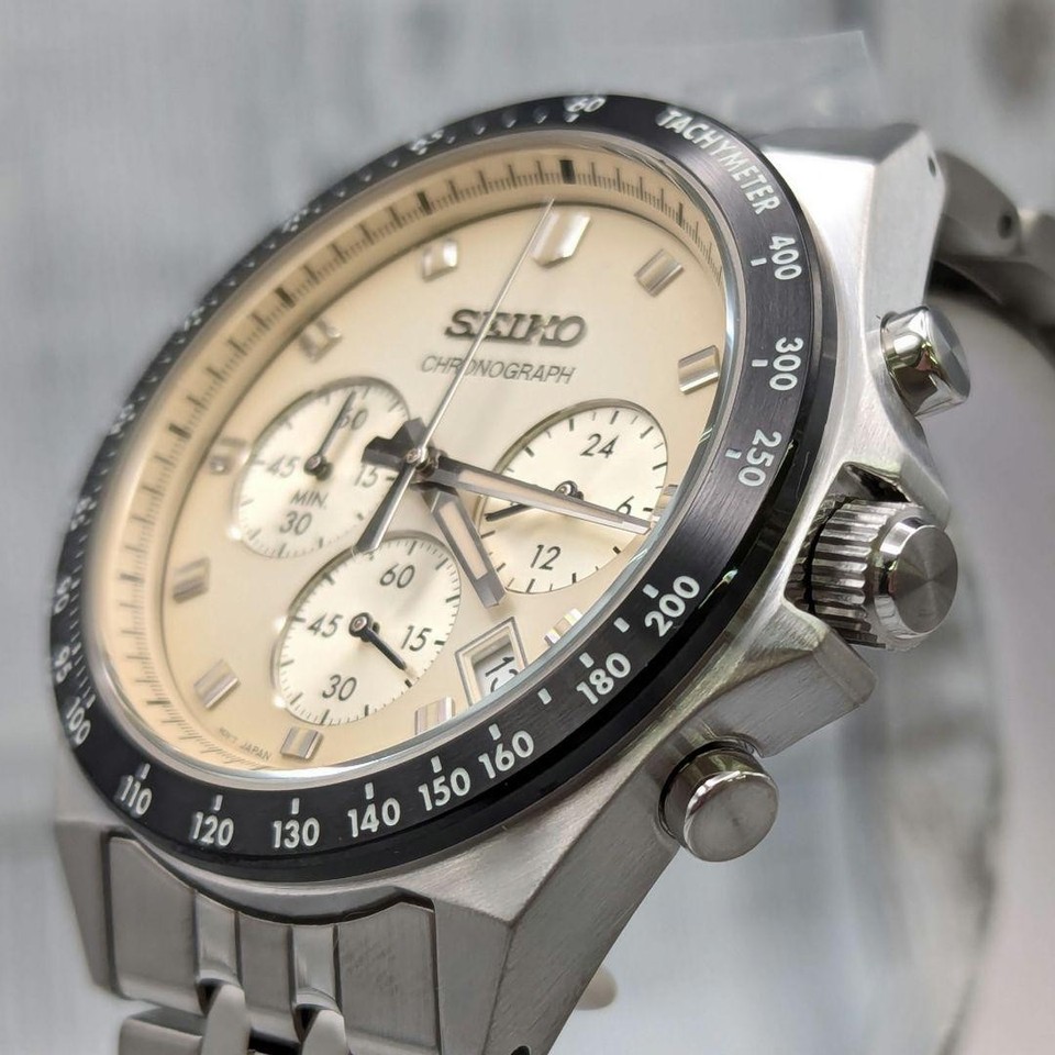 SEIKO Selection SBTR045 Quartz Chronograph 41mm Beige Dial Stainless Steel | eBay