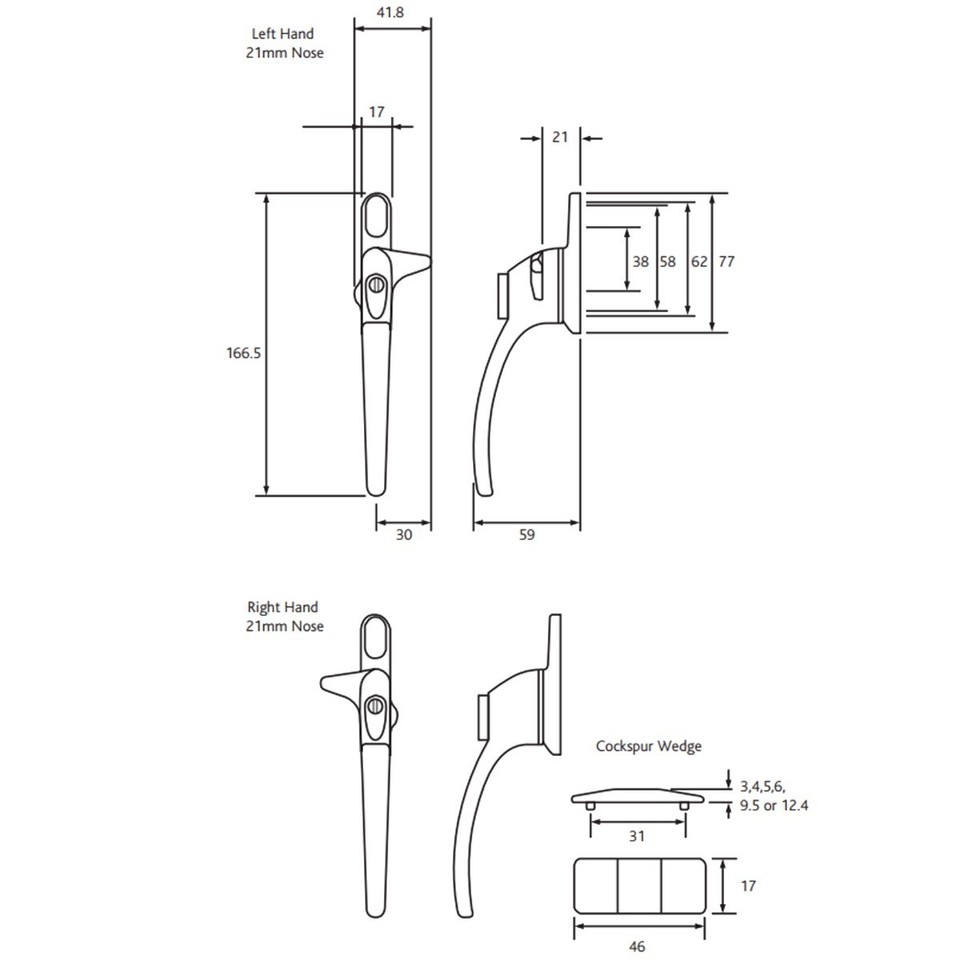 BRITISH STANDARD LOCKING WINDOW HANDLE Cockspur UPVC Double Glazing ...
