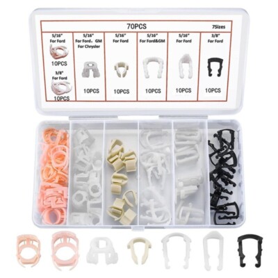 70Pcs Nylon Fuel Line Retaining Clip Fuel Line Retainer Clip Assortment ...