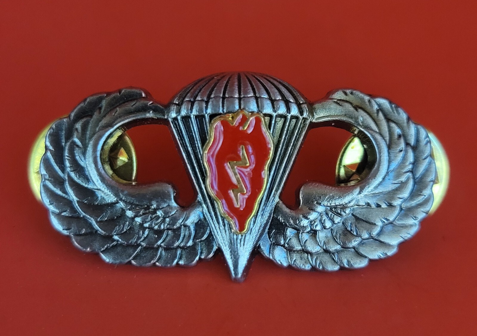25th Infantry Airborne Oxidized Basic Jump Wing Badge Parachute US Army ...