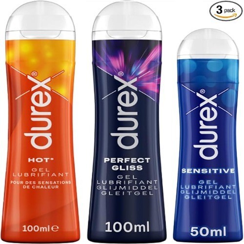 Durex - Lot de 3 Gels Lubrifiants intimes - 1 Gel Hot Chauffant ...