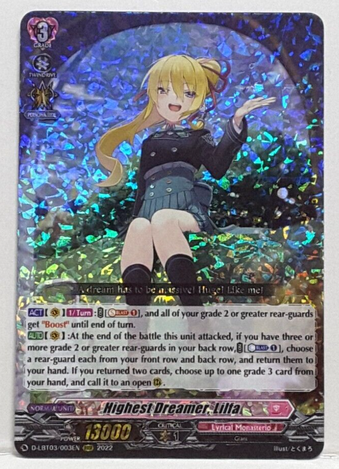Cardfight Vanguard Highest Dreamer, Lilfa D-LBT03/003EN RRR Lyrical ...
