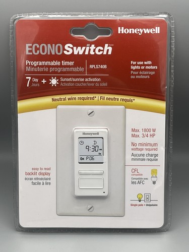 Honeywell ECONO Switch Programable Timer RPLS740B **BRAND NEW SEALED ...