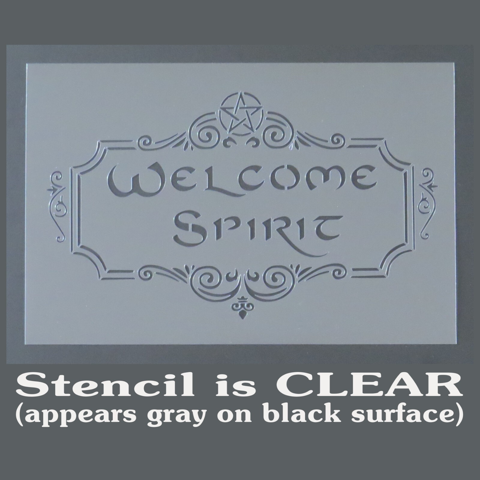 8 X 12-inch Decorative 'Welcome Spirit' Sign Craft STENCIL Pentacle ...