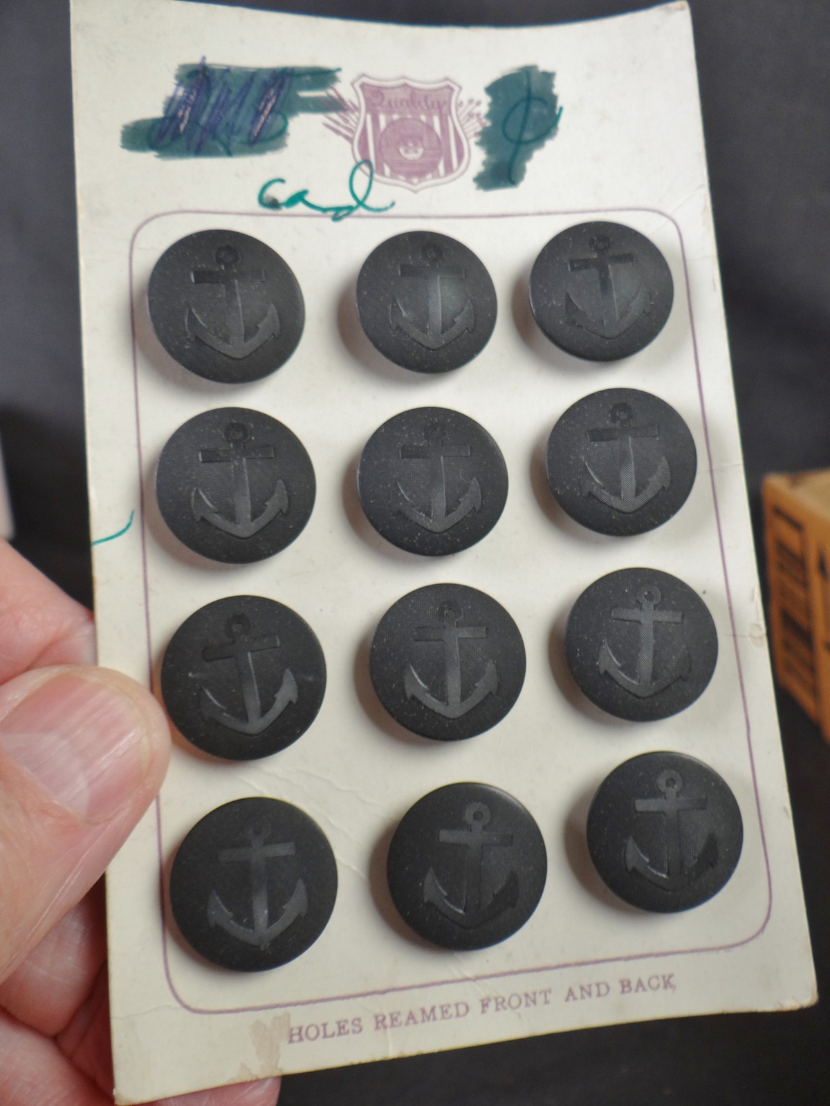 ESTATE COLLECTION NOS NAVY PEA COAT NAVY UNIFORM BUTTONS 0.75" 12 ON A ...