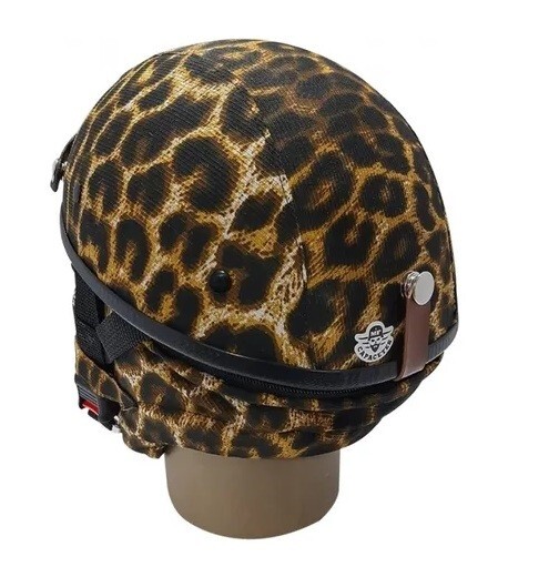Half Face Helmet leopard Motorcycle Helmet For Cruiser Chopper Biker ...