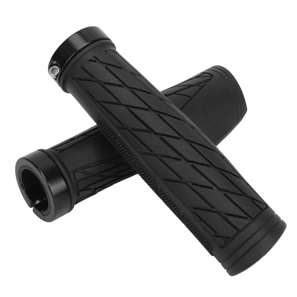 Bike Handle Grips Black Rubber Anti Slip Comfortable MTB Bicycle Parts ...