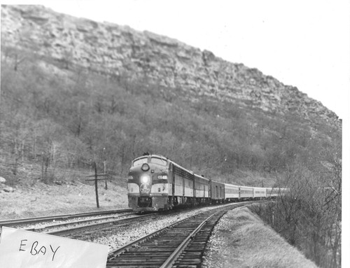 B&W Photo B&O RR E-8A #1465 Train #5 Capitol Limited at The Narrows, MD ...