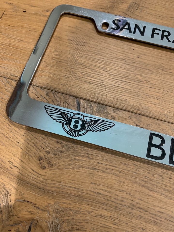 Bentley San Francisco Car License Plate Frame Beautiful Chrome | eBay