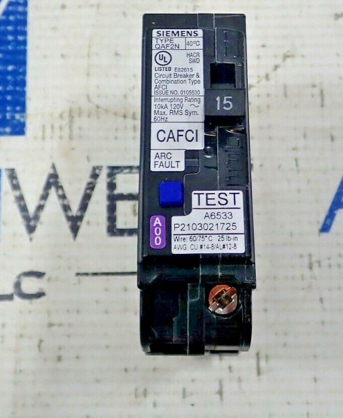 New Siemens QA115AFCN 15 Amp 1 Pole 120V QAF2N CAFCI Arc Fault Circuit ...