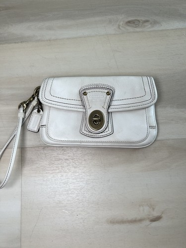 Vintage Coach Gigi legacy White leather wristlet turnlock | eBay