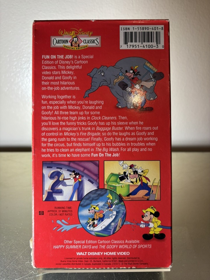 Walt Disney Cartoon Classics Special Edition - Fun on the Job (VHS ...