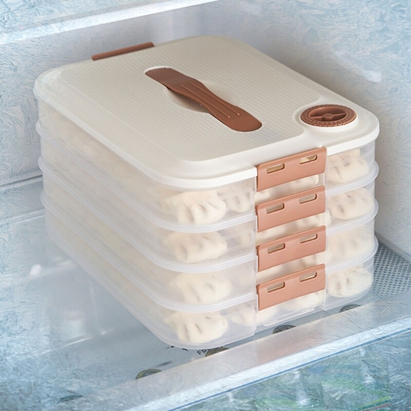 Multi-layer Dumpling Storage Box with Lid Kitchen Refrigerator Food ...