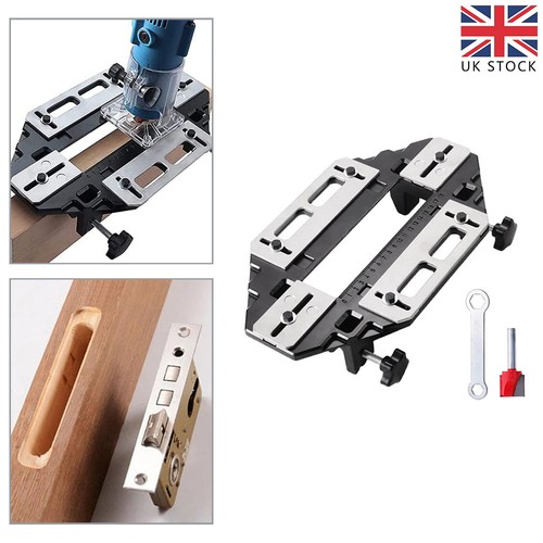 ??Wooden Door Hinge Jig Lock Guide Plate Router Bit Woodworking ...