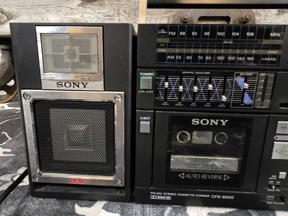 VINTAGE Sony Stereo Boombox AM/FM Aux & Phono CFS-9000 PARTS/REPAIR | eBay
