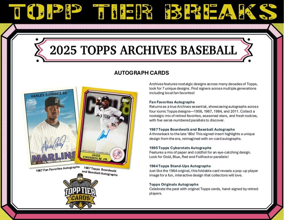 BALTIMORE ORIOLES 2025 TOPPS ARCHIVES 5X HOBBY BOX 1/2 CASE BREAK #5243 ...