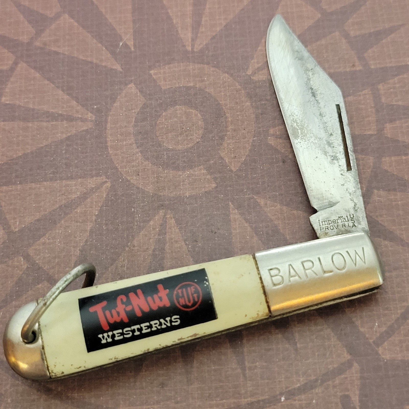 Imperial Barlow Knife USA 1956-88 CS Clip Point Blade 3 1/8" Closed Tuf ...