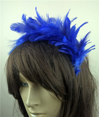 royal blue feather headband fascinator headpiece wedding party race ...