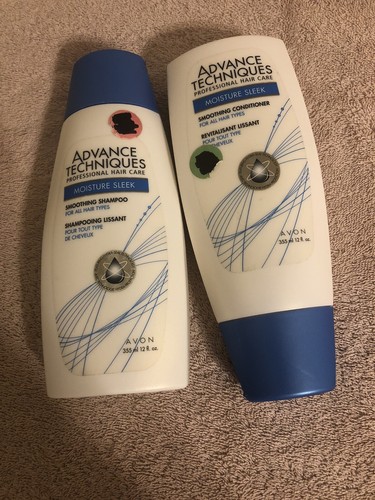 Avon Advance Techniques Moisture Sleek Shampoo & Conditioner 12oz New ...