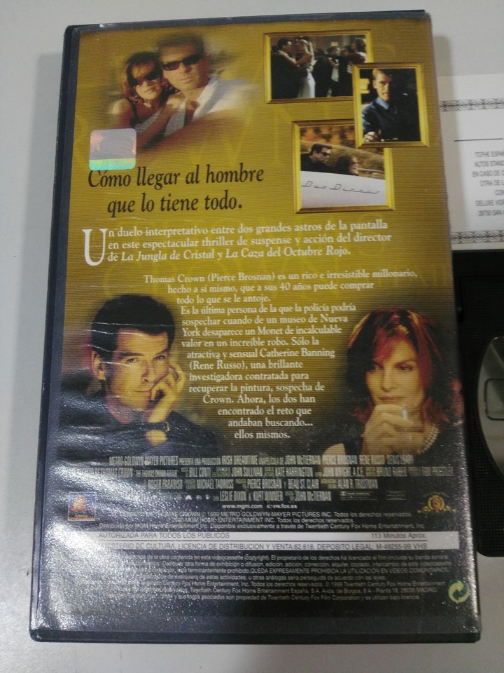 Il Segreto de Thomas Crown Pierce Brosnan VHS Nastro Castellano | eBay
