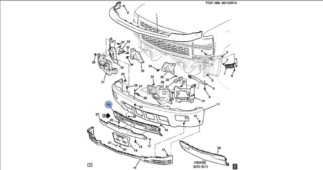2014-2015 Chevrolet Silverado 1500 OEM Front Bumper Filler Panel GM ...