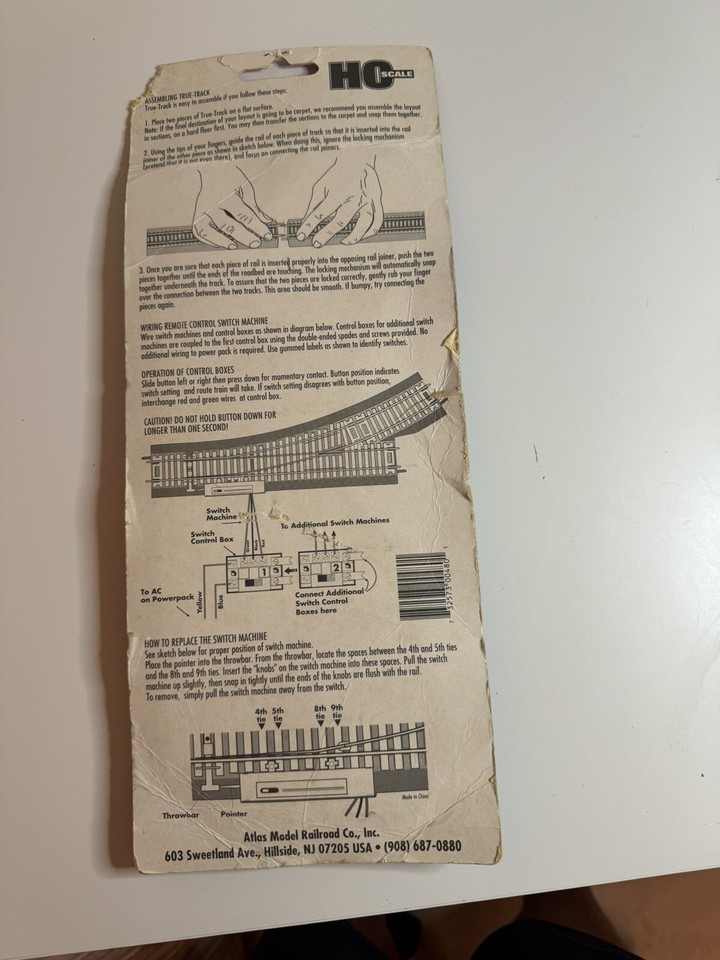 Atlas # 484 Code 83 22" Radius Snap Switch (R) - Remote Left Hand HO MIB | eBay