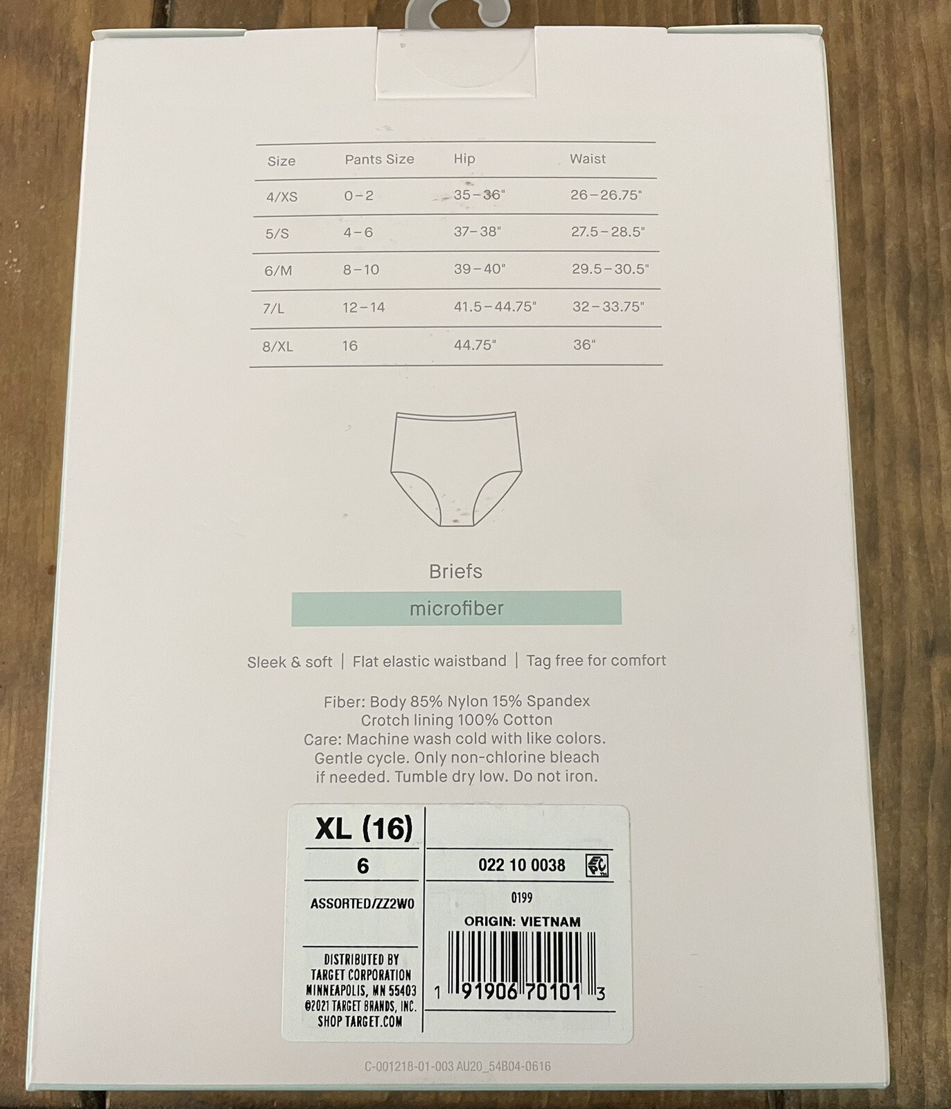 Auden 6 Pair Microfiber Briefs Womens Size XL 16 Panties Underwear ...