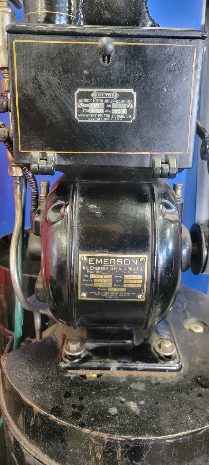 Vintage Antique Pelton Dental Air Compressor 1910's 100% Functional | eBay