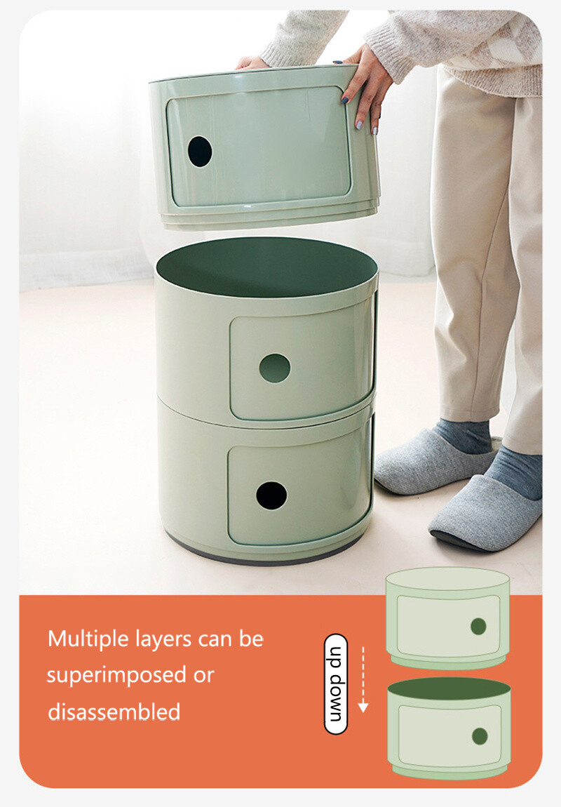 2/3/4/5 Tiers Plastic Cylinder Storage Unit Cabinet Cupboard Tower ...