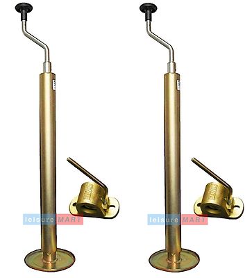 Two Telescopic Trailer Prop Stands 42mm Diameter with Heavy Duty Clamps ...