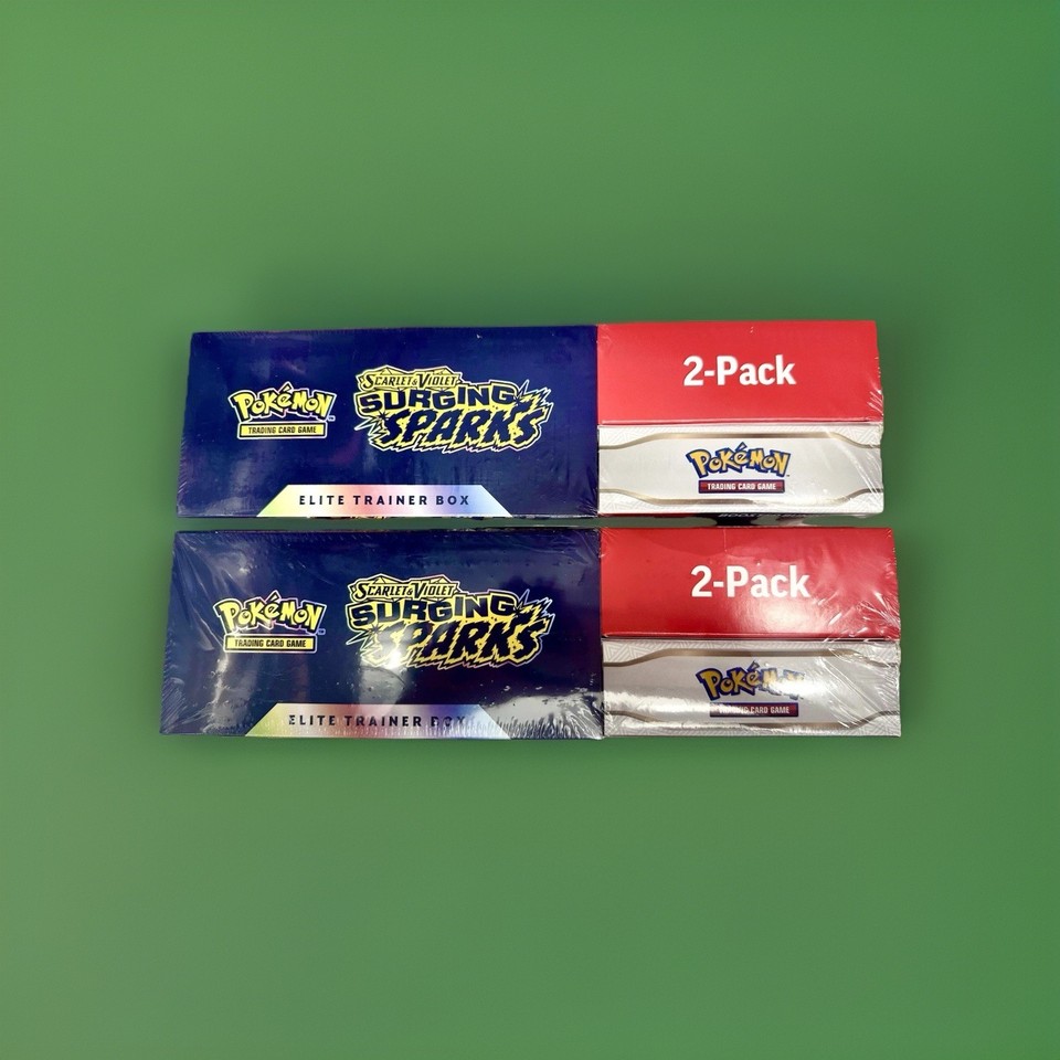 Pokémon Surging Sparks Elite Trainer Box + Booster Bundle, 2-pack ...