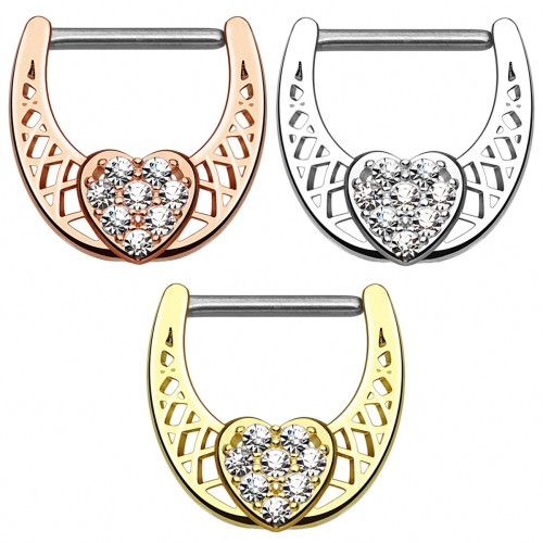 Brustwarzen Piercing Intimpiercing Nippelpiercing Klicker mit Kristall Herz | eBay