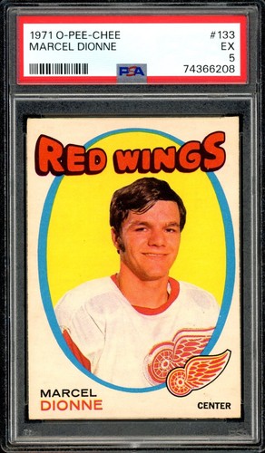 1971-72 O-PEE-CHEE Hockey #133 Marcel Dionne HOF Rookie PSA 5 EX Red ...