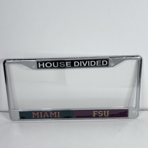 MIAMI FSU House Divided License Plate Frame Metal Chrome NEW | eBay
