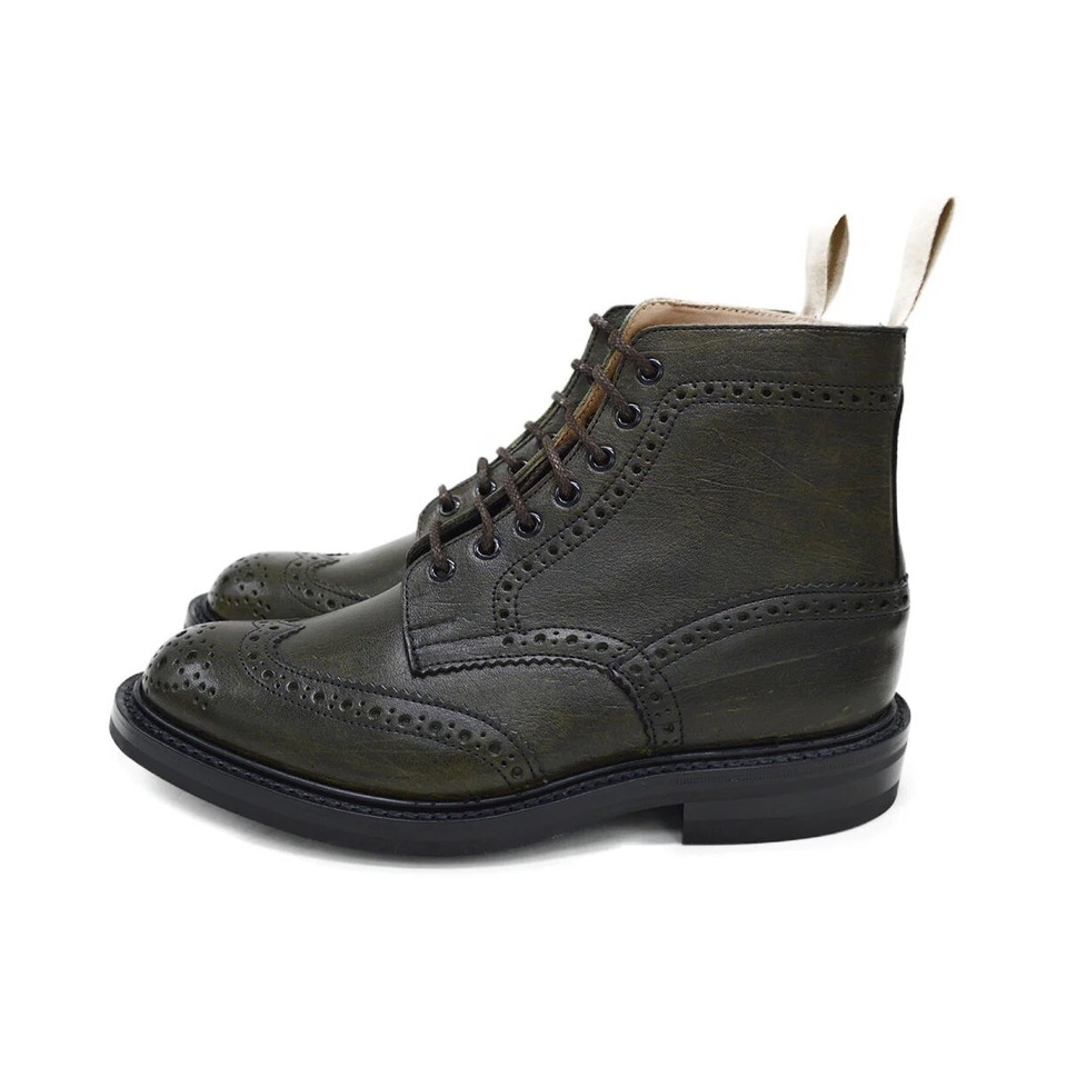 Made In UK - 11 US / 10 UK- Trickers STOW BOOT - GREEN KUDU | eBay