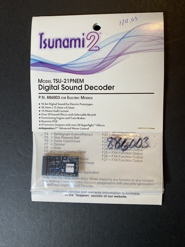 NEW Tsunami 2 Sound Decoder For Electric Locos TSU-21-PNEM 886003 GG1 ...