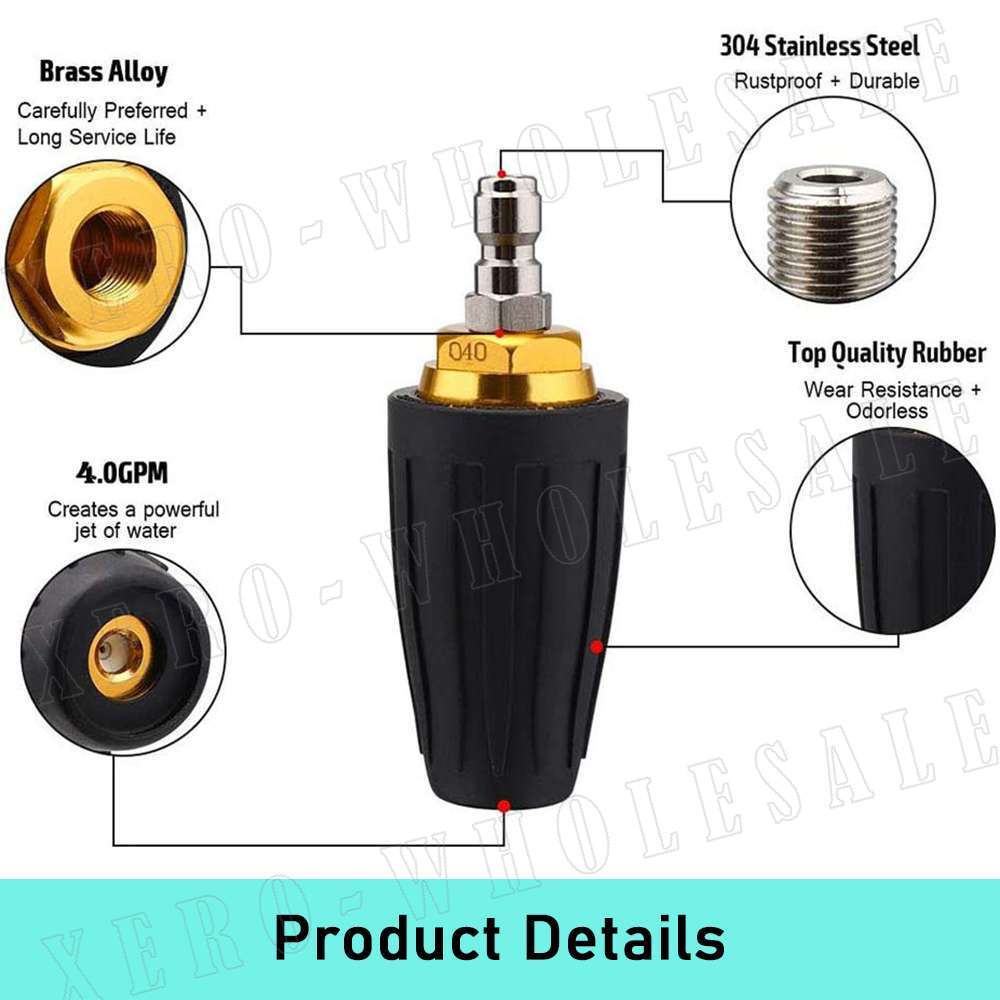 4000PSI Pressure Washer Turbo Head Nozzle Spray Tip High Pressure Water ...